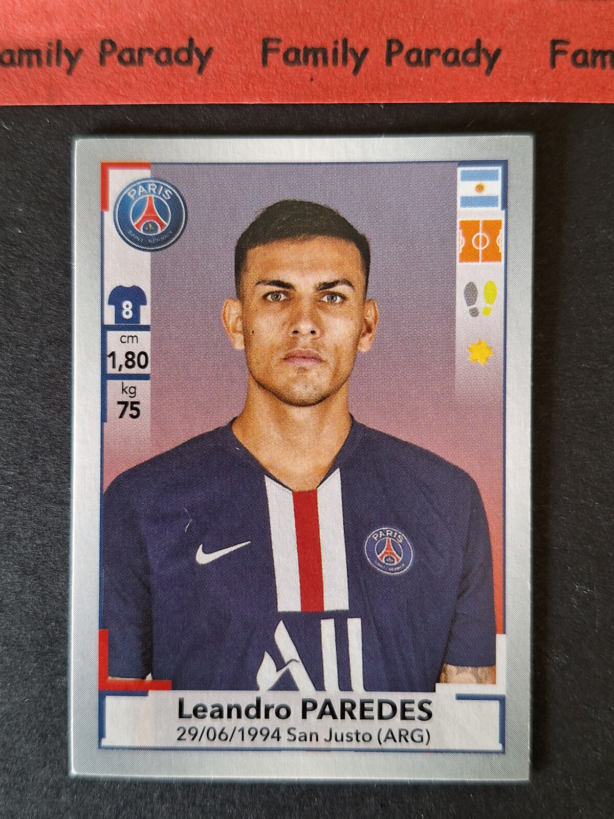 Leandro Paredes 377 Paris PSG Stickers Panini Football France Ligue 1 ...