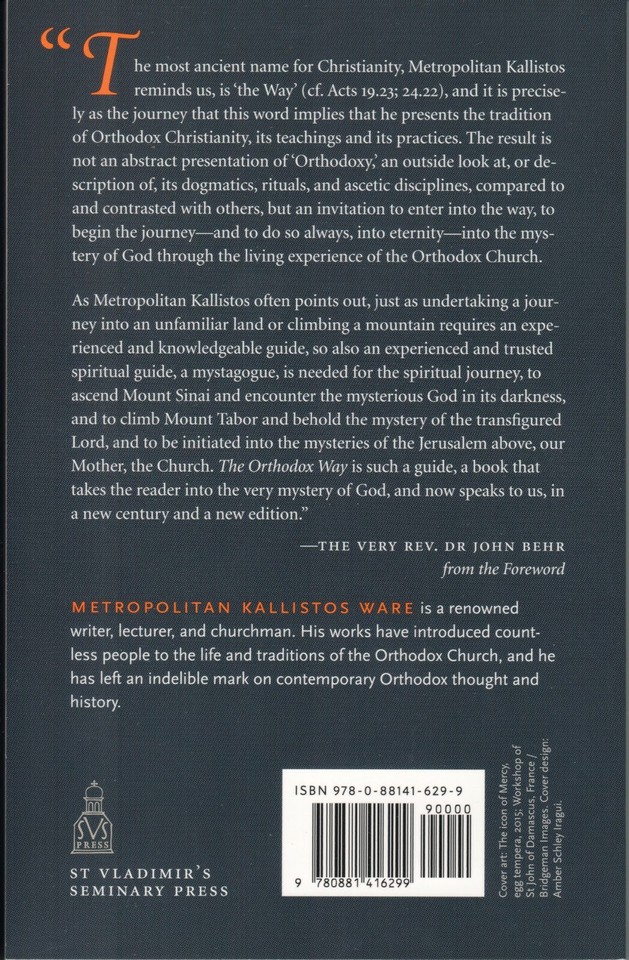 The Orthodox Way by Bishop Kallistos Ware, St Vladimir's Seminary ...