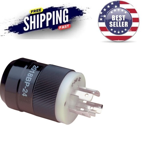 4-Wire Trolling Motor Plug, Plastic, 12/24V, Black, For Boating ...