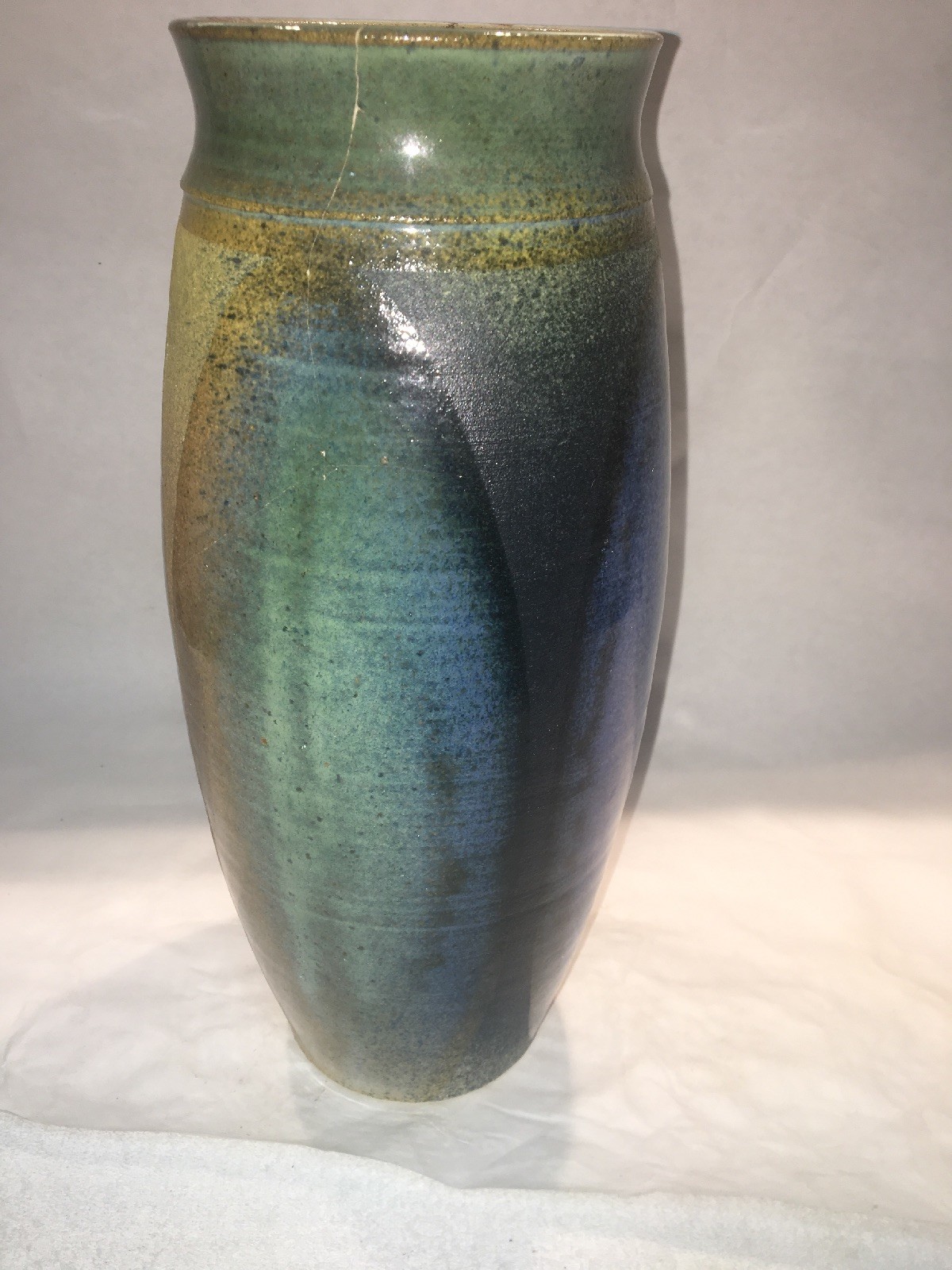 A Lee Segal studio ceramic Art Pottery 11.25” Vase (Rhode Island artist ...