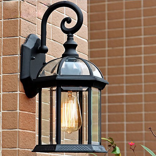 Wall-Mounted Lamp Outdoor Garden Light Vintage Coach Lantern Lamp Porch ...