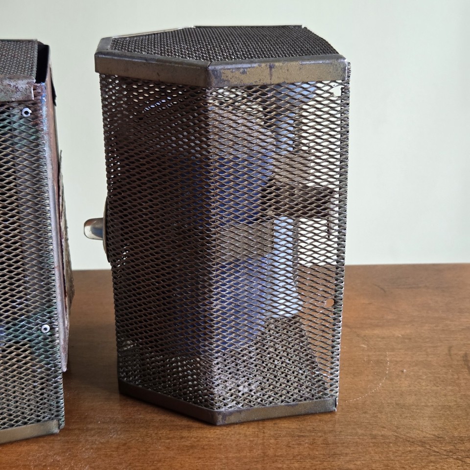 Vintage 2 Metal Mesh Fire Alarm Box Device Horns Underwriters ...