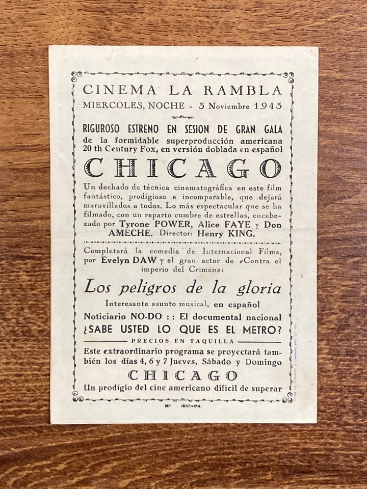 IN OLD CHICAGO Original Movie Herald 1938 Tyrone Power Alice Faye ...