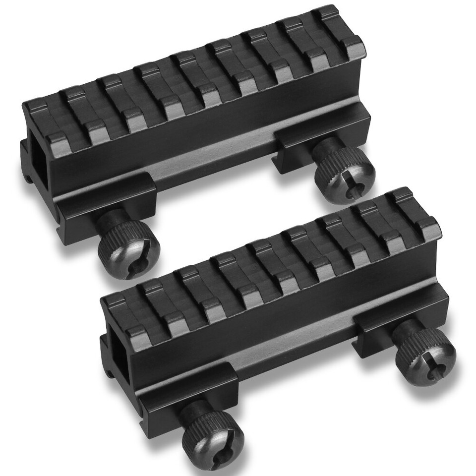 1 Inch High Profile 8 Slots Picatinny Rail Riser Mount for Scopes Red ...