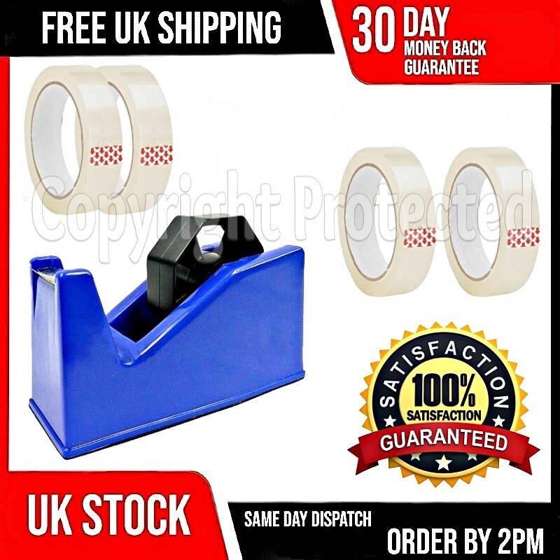 TAPE DISPENSER CELLOTAPE SELLOTAPE HEAVY DUTY WEIGHT DESKTOP HOLDER & 4 ...