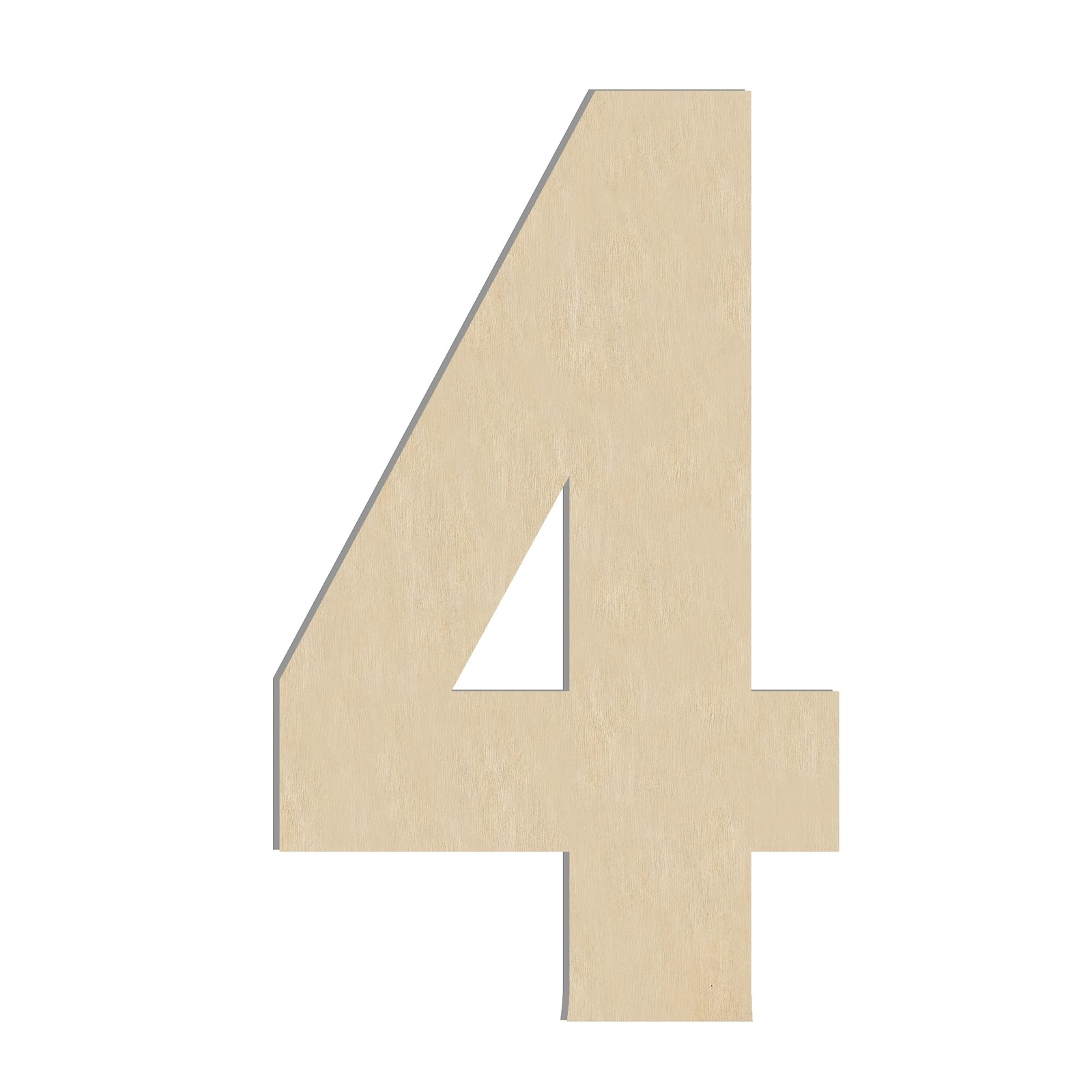 17 Inch Large Wooden Number 4 1/4 in Thick Big Wood Letter for Wall ...