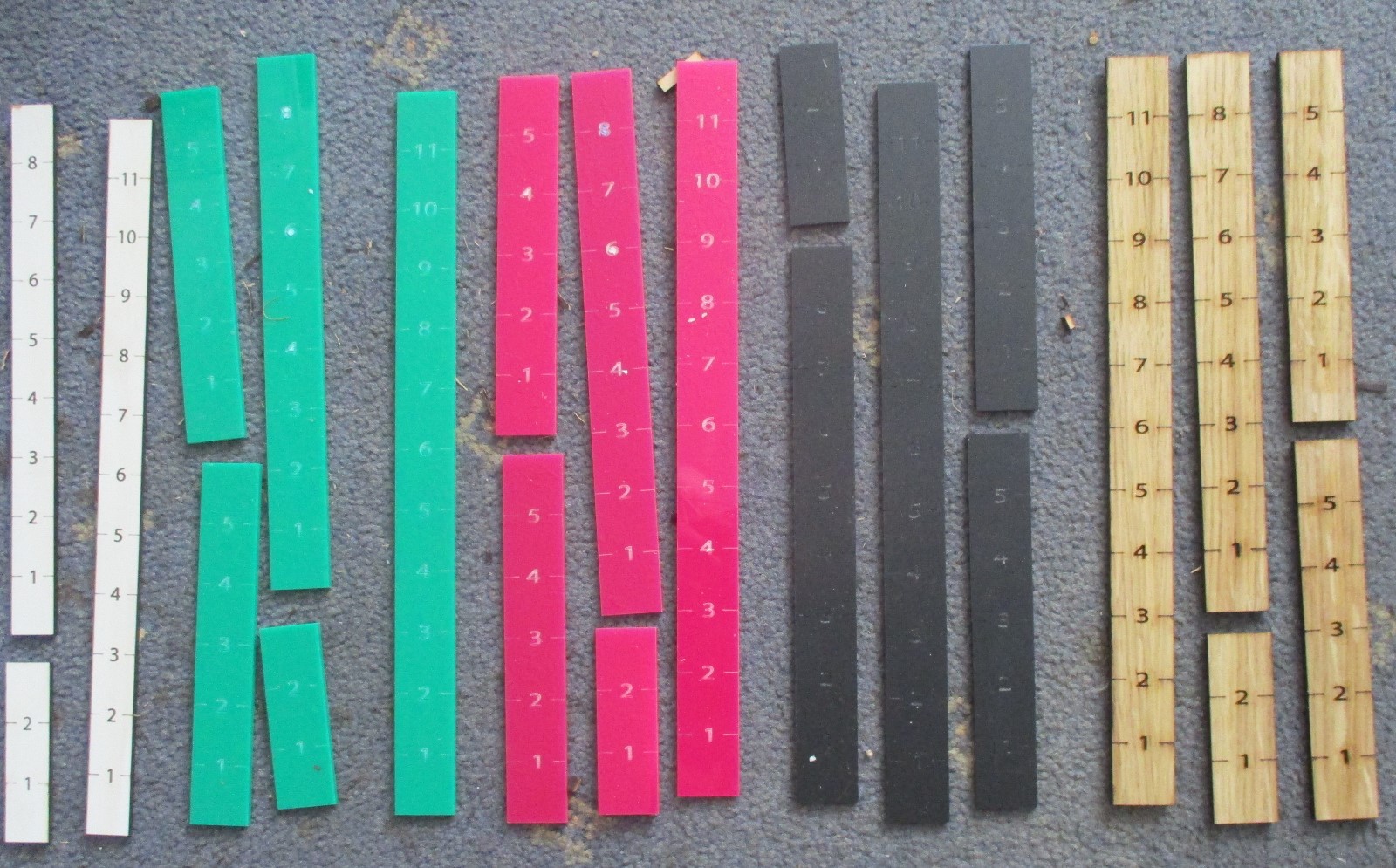 4 Wargame Rulers Measuring Sticks in MDf, oak and Acrylic AOS Warhammer ...