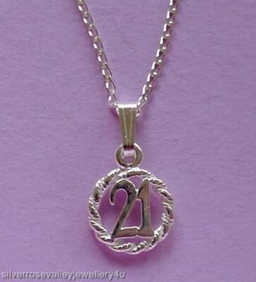21 Twenty one 21st Necklace Pendant & Chain STERLING SILVER 925 | eBay