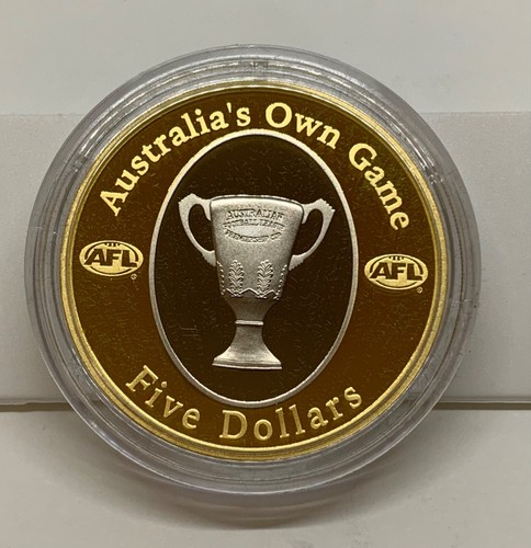 2004 Royal Australian Mint AFL Australia's Own Game $5 Proof Coin Gold ...