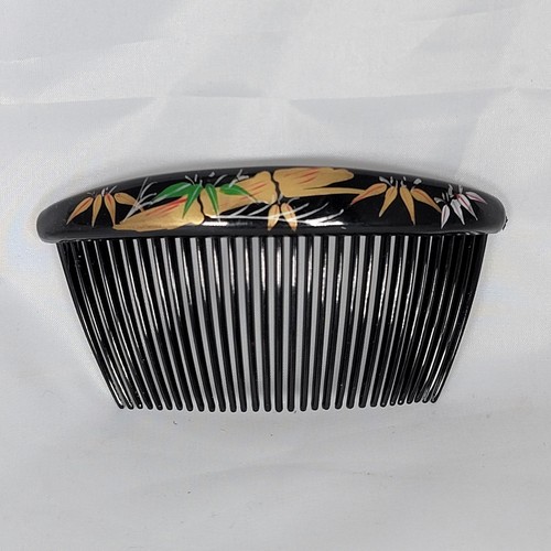 Japanese Hair Comb Decoration Black Plastic Bamboo Design | eBay