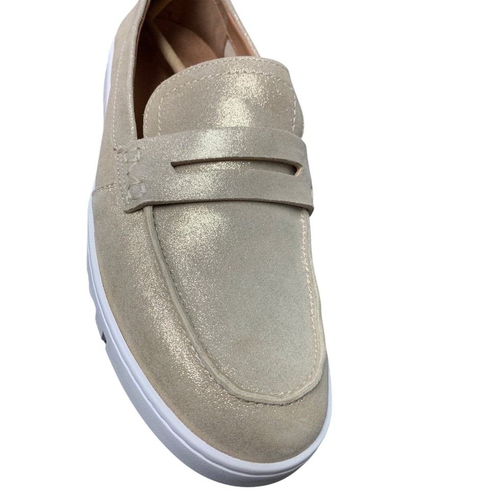 New Vionic Womens Size 10 Gold Sparkle Goat Leather Uptown Loafer ...