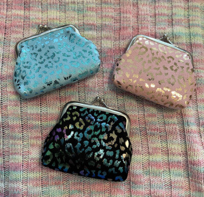 Cute Little Leopard Coin Purses / Soft / Pink, Blue or Black | eBay