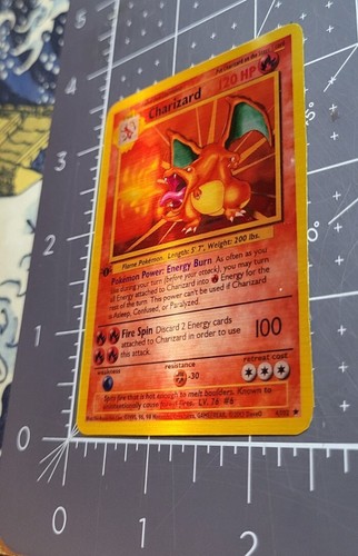 1999 Pokemon 1st Edition Base Set Shadowless Charizard 4/102 Aluminum ...