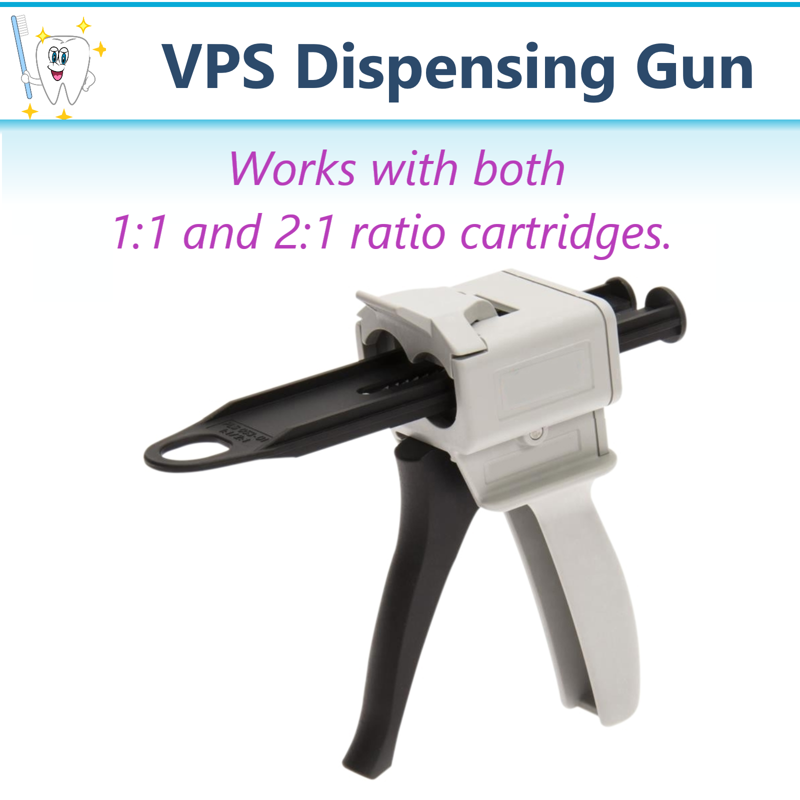Dental Universal VPS Impression Gun Dispensing Gun 1:1 For 50ml ...