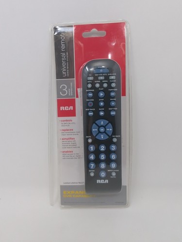 RCA 3 Device Universal Remote Control TV SAT/CBL/DTC DVD VCR RCR3273R ...