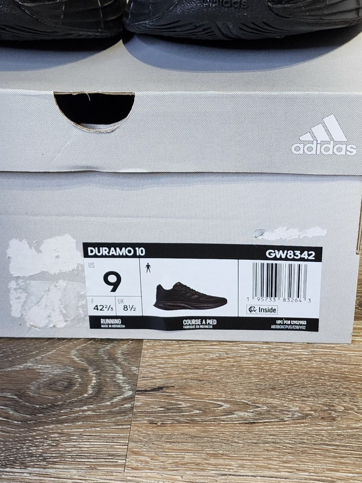 Adidas Duramo 10 Wide Sneaker Mens Size 9 Athletic Running Shoes Triple ...