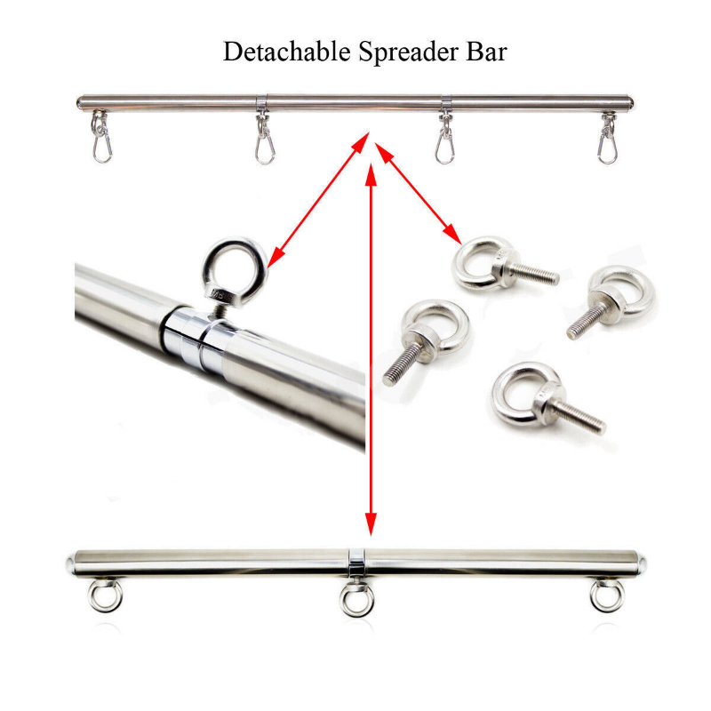 Bondage Set Adjustable Metal Spreader Bar Handcuffs Ankle Cuffs Shackle ...