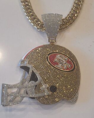 49ers Bling Helmet Medallion with chain | eBay