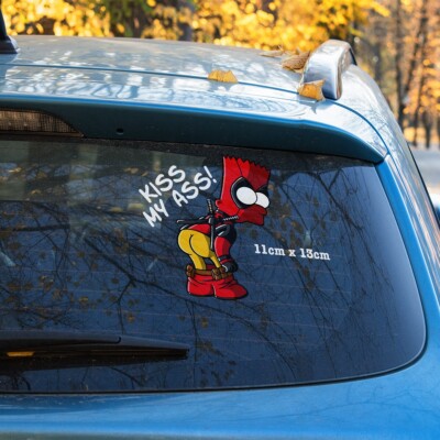 Bart SIMPSONS as DEADPOOL Funny Car Window Stickers | eBay Australia