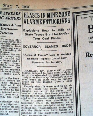 BATTLE OF EVARTS Harlan County Wars KY Kentucky Coal Miners Mining1931 ...
