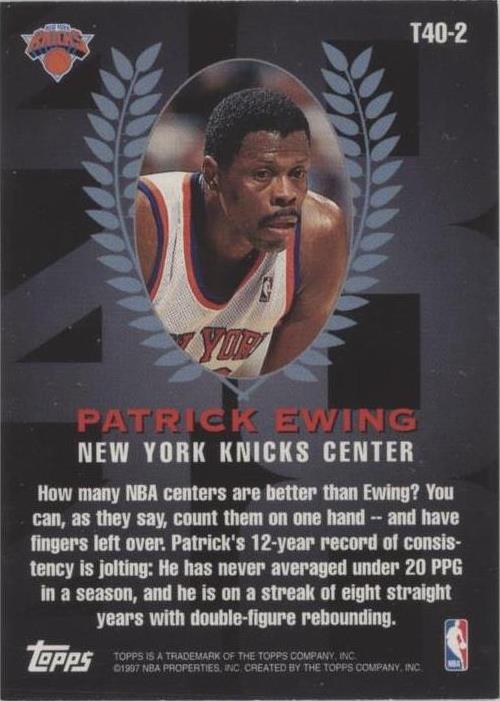 1997-98 Topps - Patrick Ewing #T40-2 | eBay