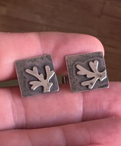 Rare ANNA HALASI Signed Sterling Modernist Leaf Cufflinks 1950s | eBay