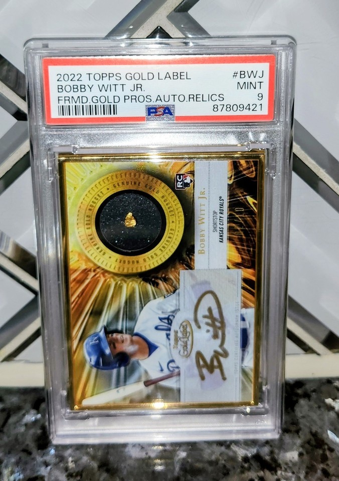 2022 Topps Gold Label Bobby Witt Jr Gold Nugget Auto /10 PSA 9 POP 1 ...