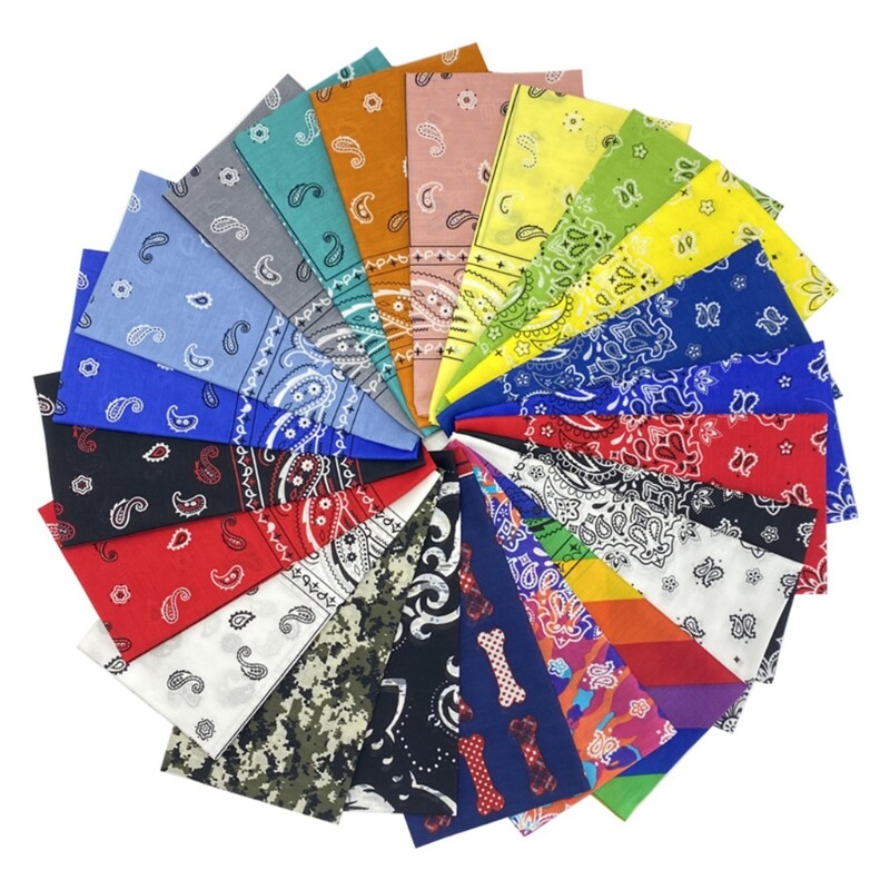 Bandana Hair Multicolor Floral Square Scarf Cycling Headband | eBay
