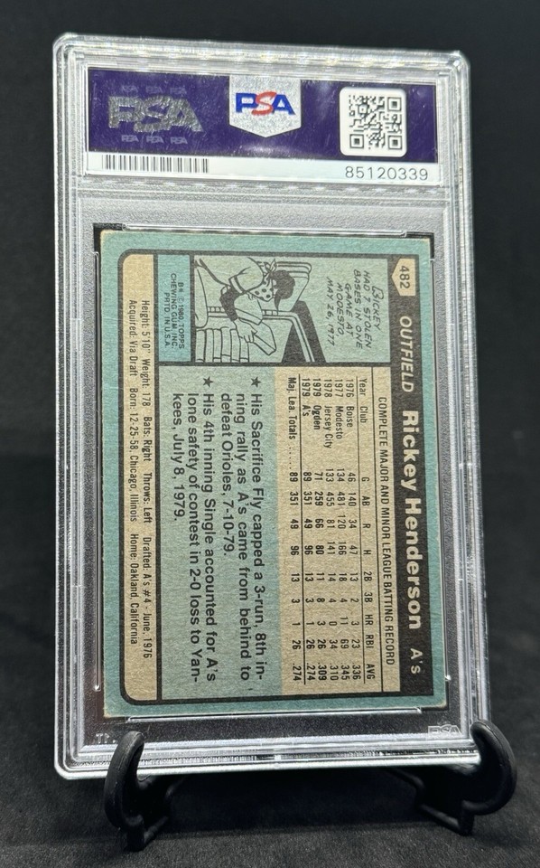 1980 Topps Ricky Henderson PSA 10 Rookie Card Auto 💎 Cleanest Ricky Rc ...