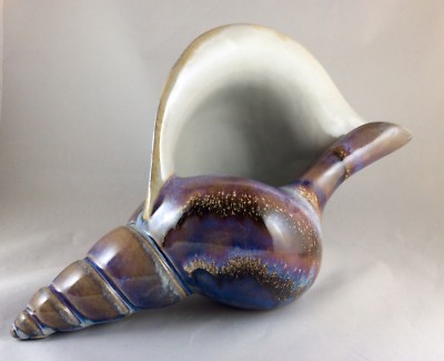 Studio Art Pottery Glazed Shell Signed DUDLEY SMITH PREIS Hawaii (6 1/2 ...