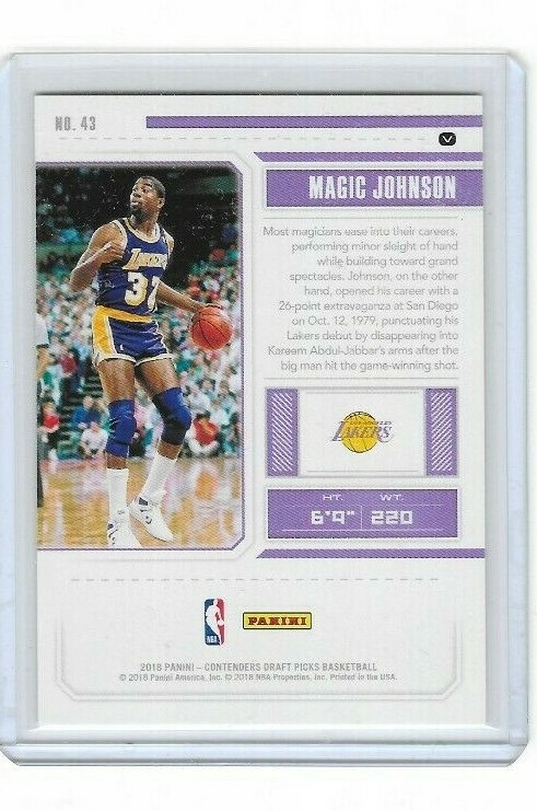 2018-19 Panini Contenders Draft Picks #43 Magic Johnson purple 28/99 ...
