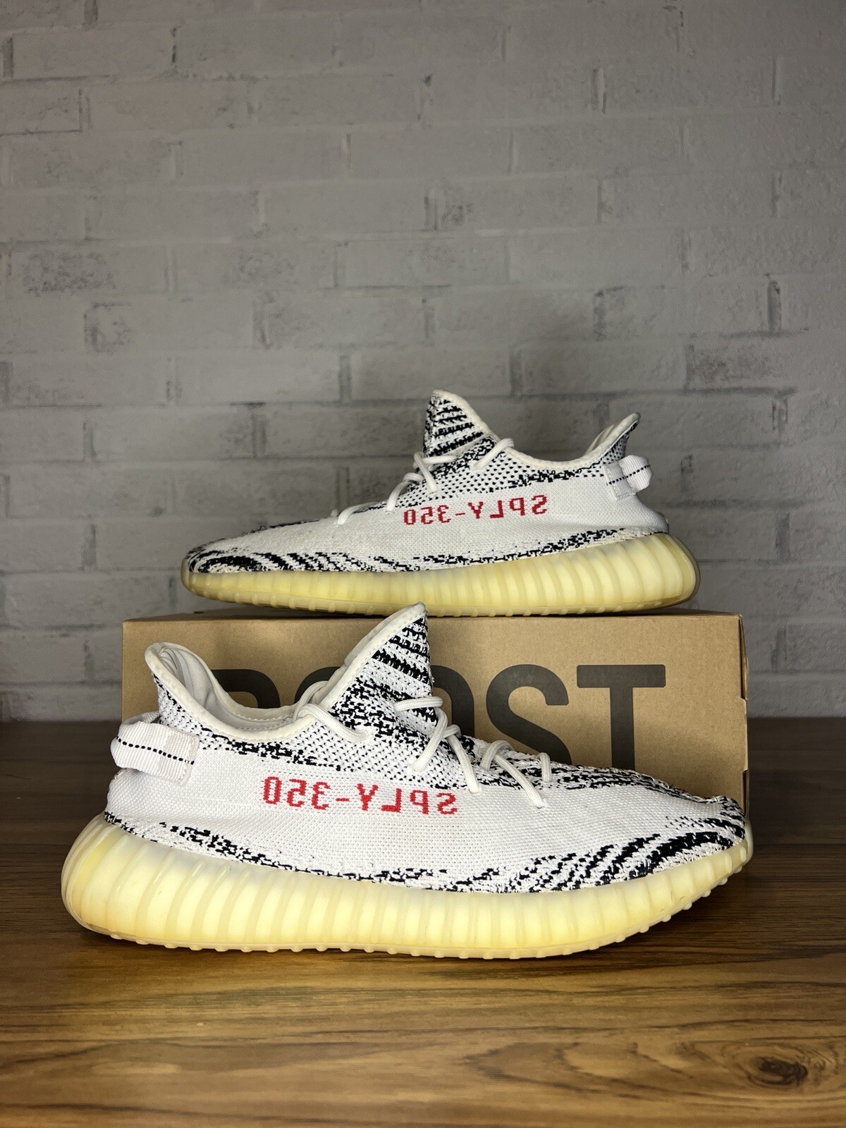 Adidas Yeezy 350 V2 Zebra Boost Size 14 White/Black/Red CP9654 | eBay