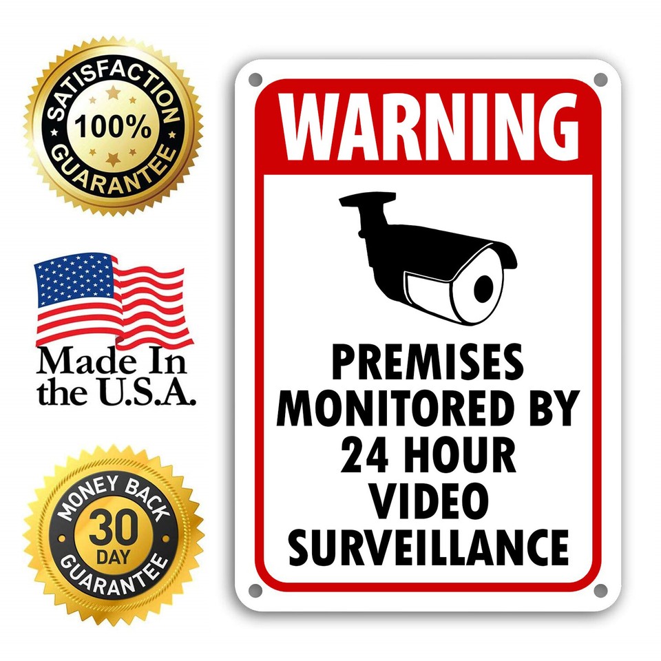 WARNING SIGNS 24 HOUR VIDEO SURVEILLANCE SECURITY SIGN - CCTV CAMERA ...