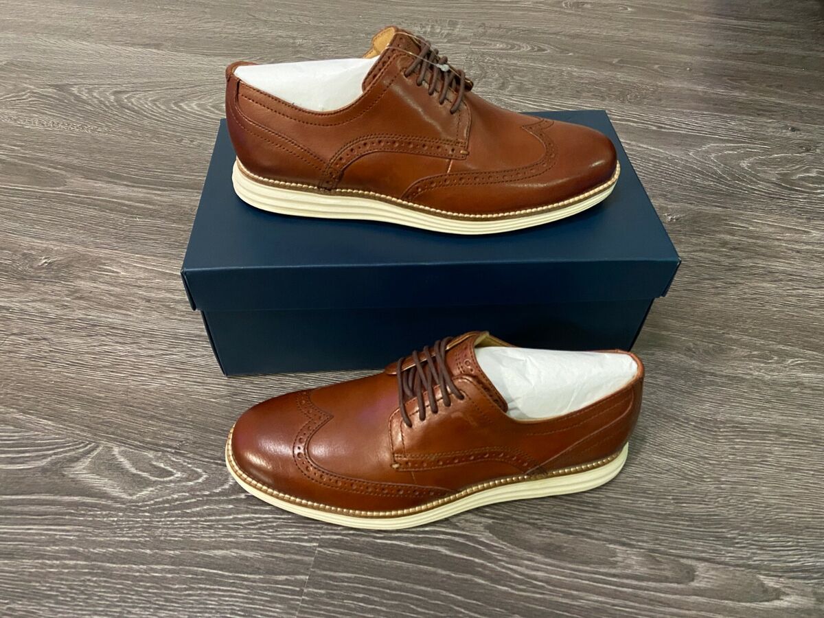 COLE HAAN Mens Original Grand Woodbury Brown Leather Wingtip COLE HAAN Mens Original Grand Woodbury Brown Leather Wingtip