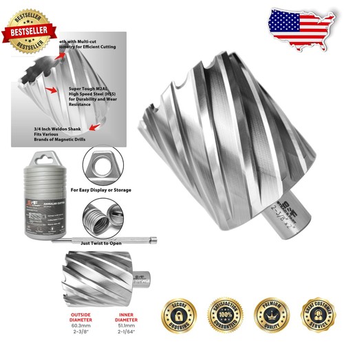 2-3/8" High Speed Steel Annular Cutter with Pilot Pin for Precise ...