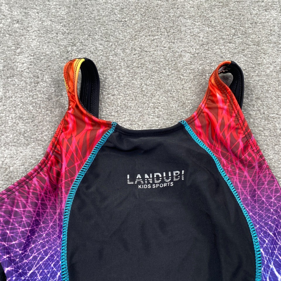 Landubi One-Piece Competition Swim Body Race Suit Girls Size 10-12 ...