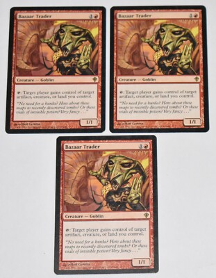 3x BAZAAR TRADER Red Rare Goblin WORLDWAKE MTG Card | eBay