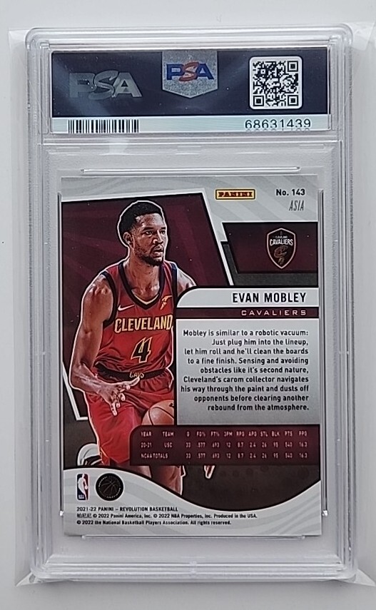 2021-22 Panini Revolution Evan Mobley Asia Red Rookie RC #143 PSA 10 ...