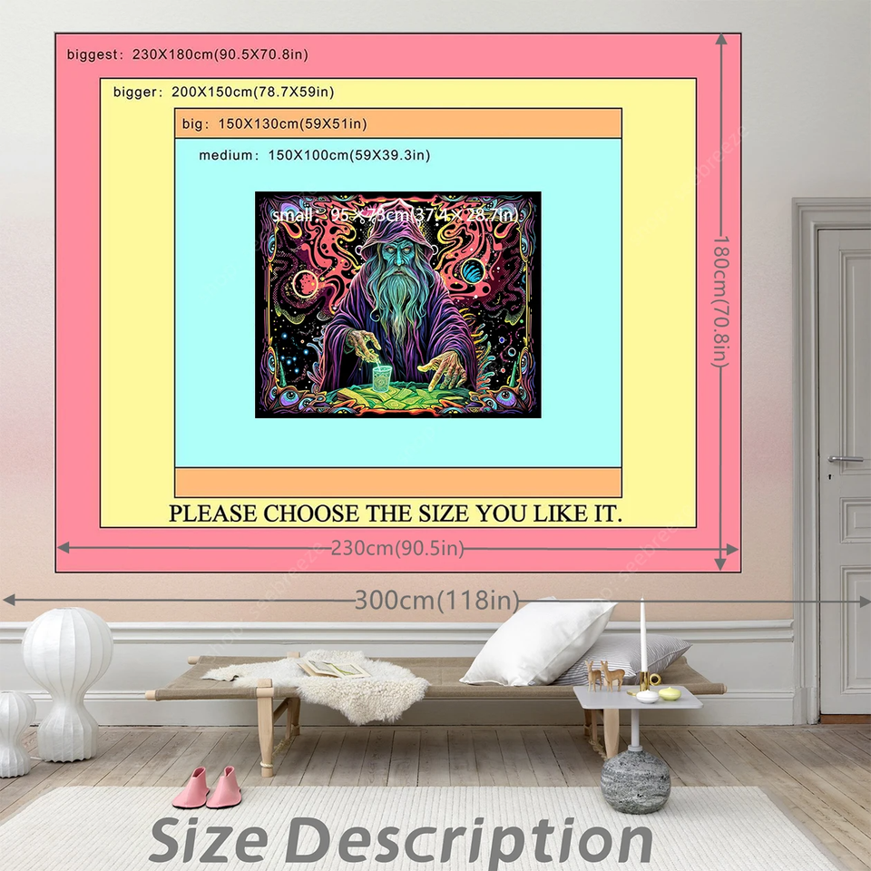 Blacklight Jesus Tapestry Trippy Psychedelic Christmas UV Reactive Wall ...