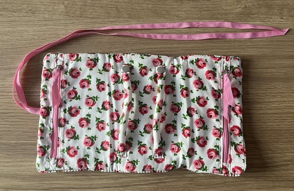 Cath Kidston Jewellery Roll In White & Pink Rose Print, Excellent ...