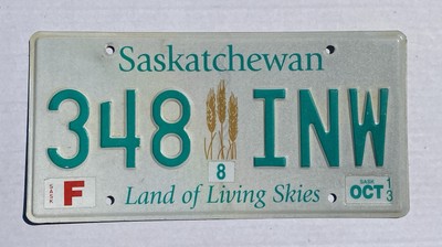 2013 Saskatchewan Canada License Plate #348 INW Wheat "Land of Living ...