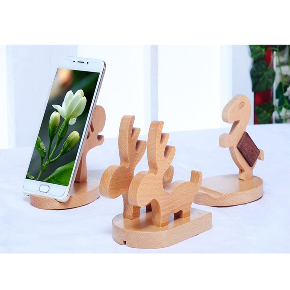 Wood Phone Stand Tablet Table Holder for Smartphone Tablet - Elk | eBay ...