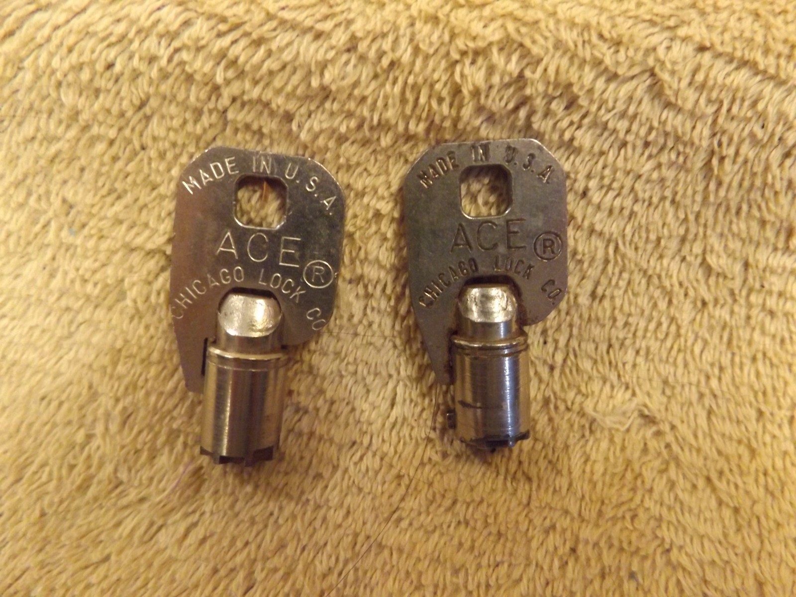 Vintage Pair of ACE Chicago Lock Company Keys Made in USA | eBay