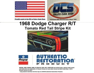 1968 Dodge Charger R/T Tomato Red Tail Stripe Kit New MoPar | eBay