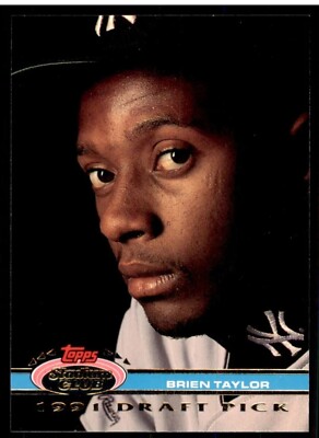 1991 Stadium Club Dome Draft Pick Brien Taylor #184 Baseball Card ...