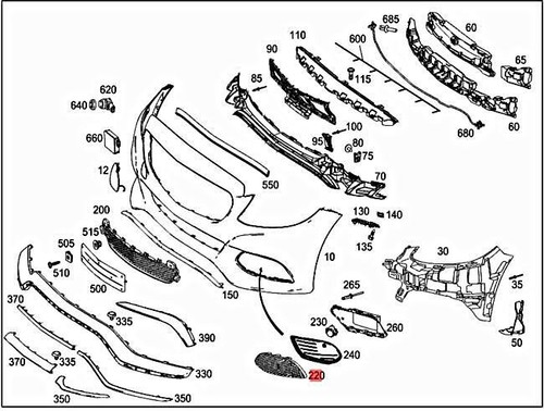 Genuine MERCEDES A205 C205 S205 W205 Cover bumper area 2058850723 | eBay