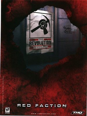 2001 VINTAGE PRINT AD - RED FACTION GAME AD - THE REVOLUTION IS COMING ...