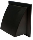 Black Cowled Grille 100mm / 4" Extractor Fan Cowl Grille with Damper ...
