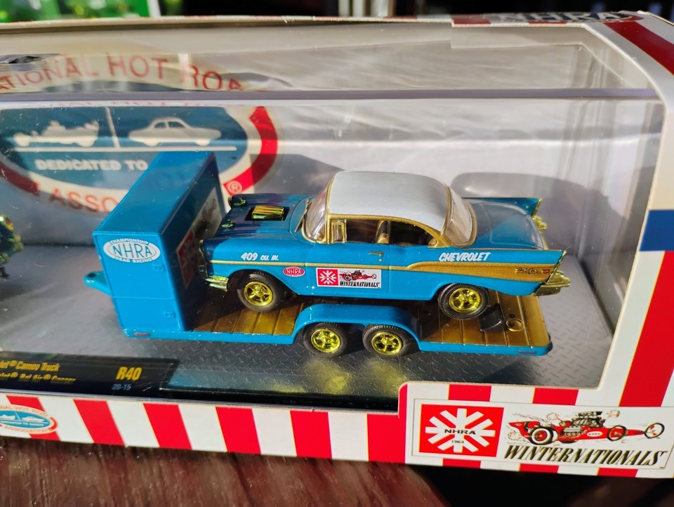 M2 Machine NHRA 58 Chevrolet Cameo Truck & 57 Chevrolet Bel Air Gasser ...