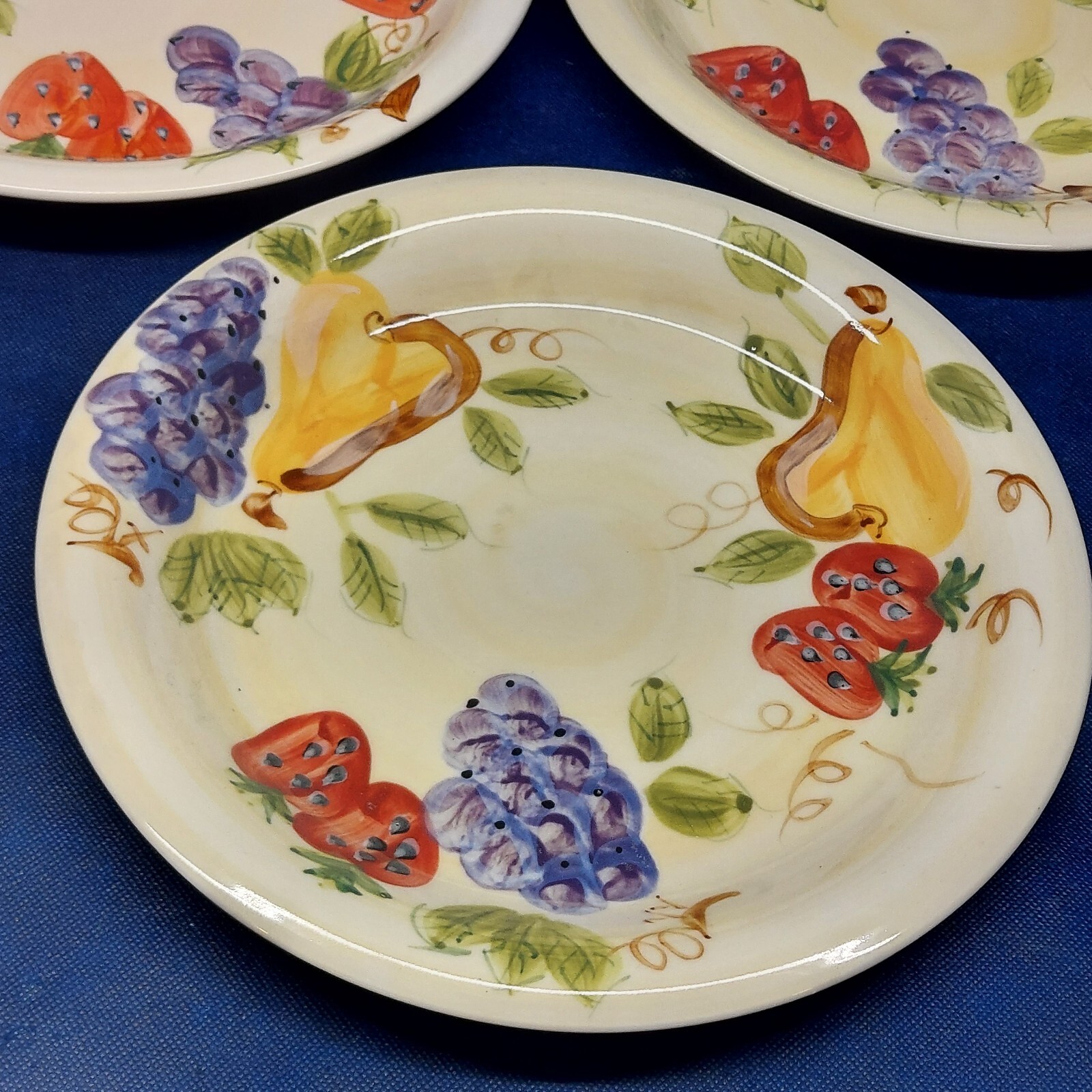 Vintage Royal Norfolk Stoneware Fruit Theme Set/3 Dinner Plates Disc ...